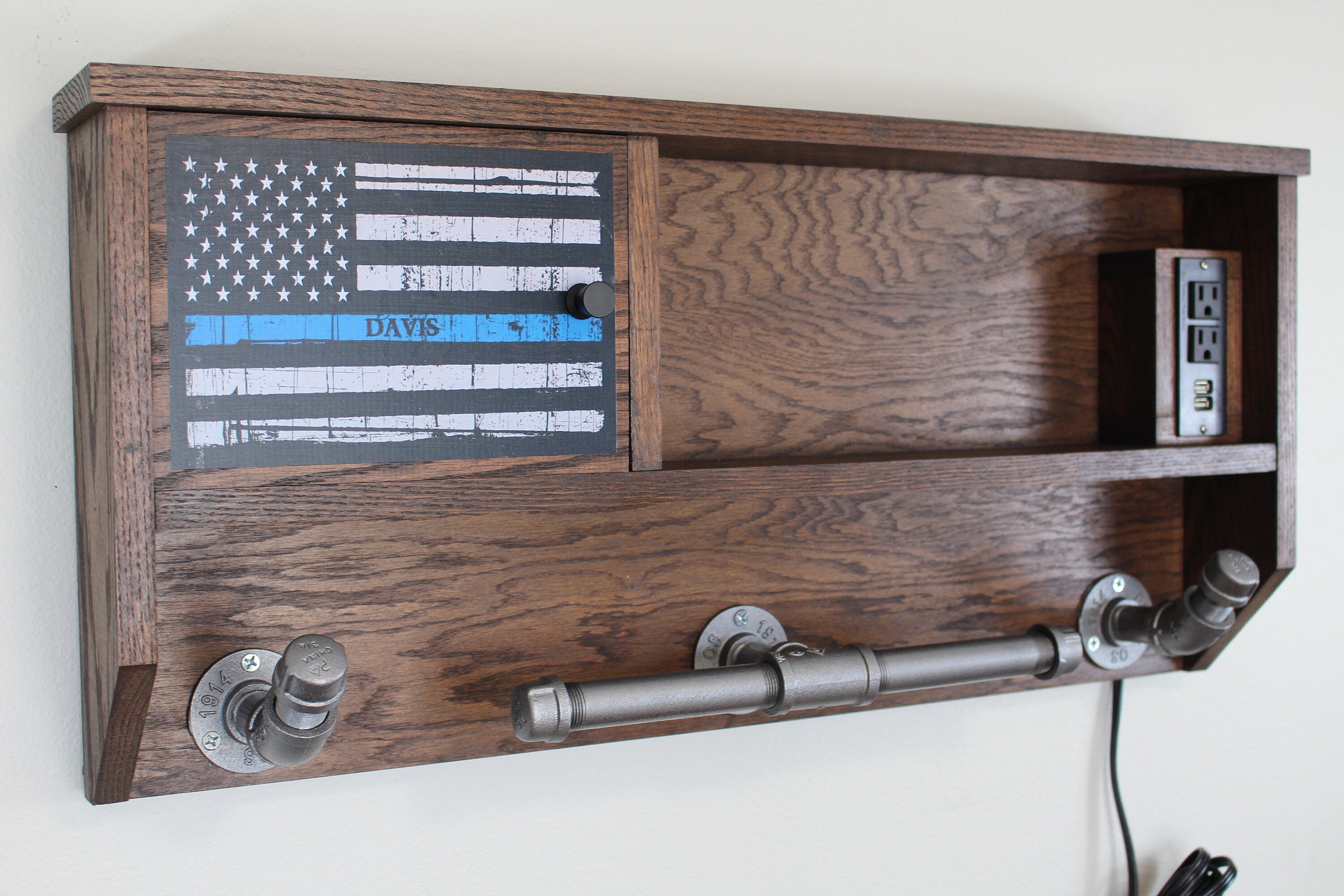 Wall Mounted Police Duty Gear Rack Tactical Tree and Hidden gun EDC St ...